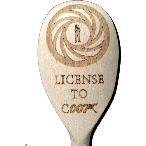 Fastcraft James Bond 007 Inspired Wooden Baking Spoon Wood Kitchen ...