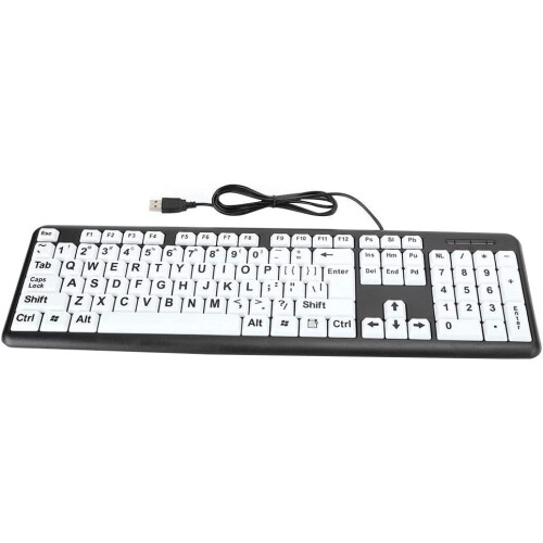 Large Print Keyboard, Wired Large Letter Key Keyboard, 104 Keys USB ...