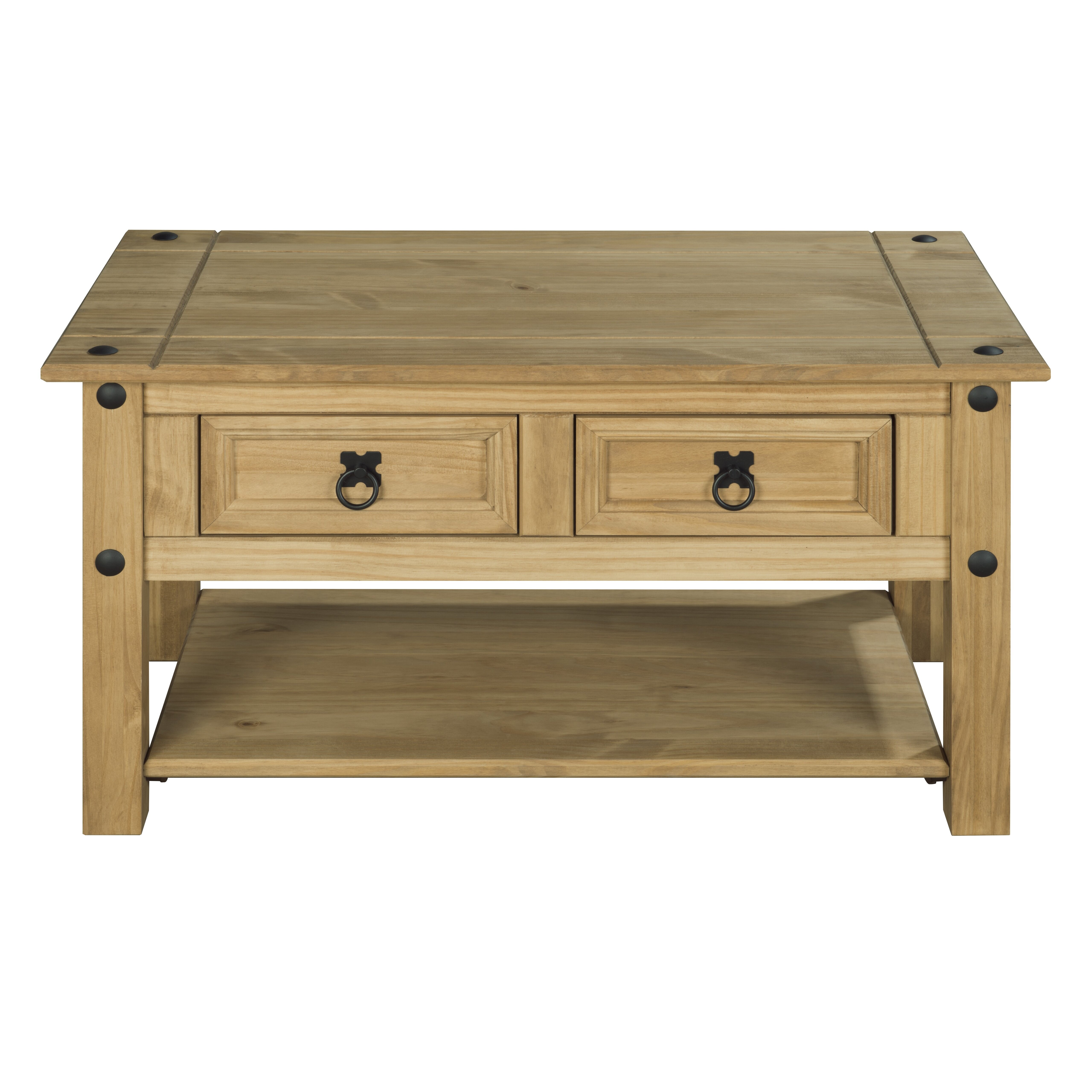 Corona Coffee Table 2 Drawer Mexican Solid Pine Wood Occasional on OnBuy