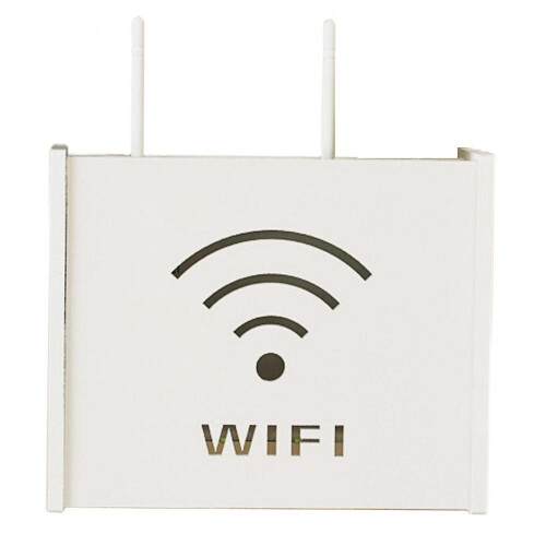 White Floating Wall-mounted Wifi Router Bracket, (wifi Pattern) on OnBuy