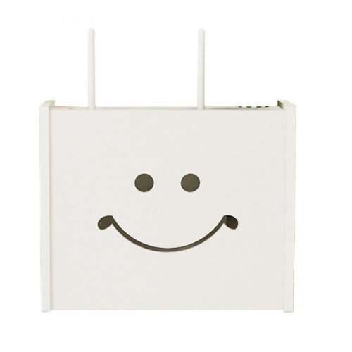 White Floating Wall-mounted Wifi Router Bracket, (smile Pattern) on OnBuy