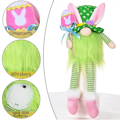 Easter Rudolf Gnome Elf Bunny Led Light Luminous Rabbit Faceless Doll ...