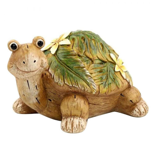 Floral Turtle Garden Statue, Outdoor Decorative Resin Statue Ornament ...