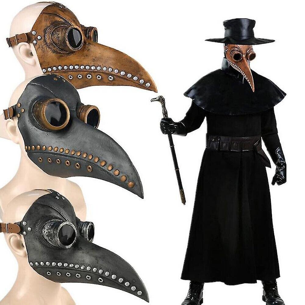 Halloween Medieval Steampunk Plague Doctor Bird Mask Latex Punk Cosplay ...