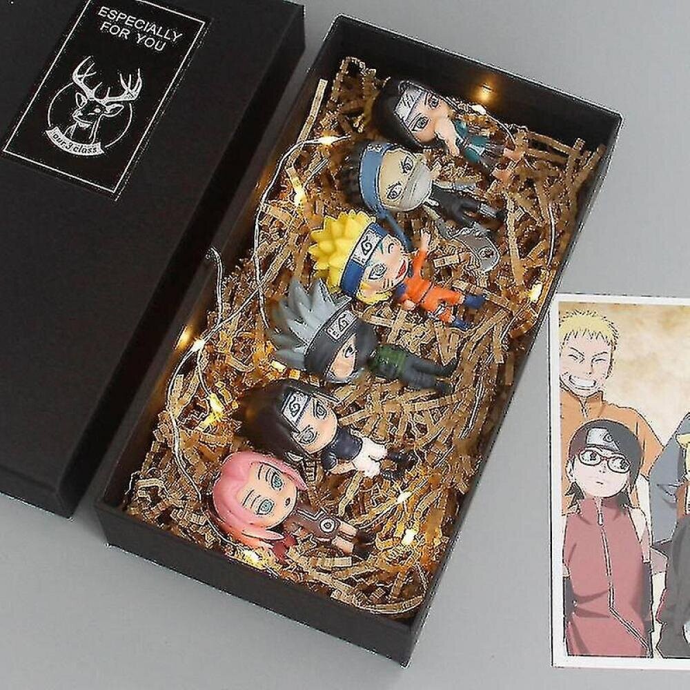 Anime Naruto Action Figure Toy Model Gift Box Uzumaki Naruto Uchiha ...