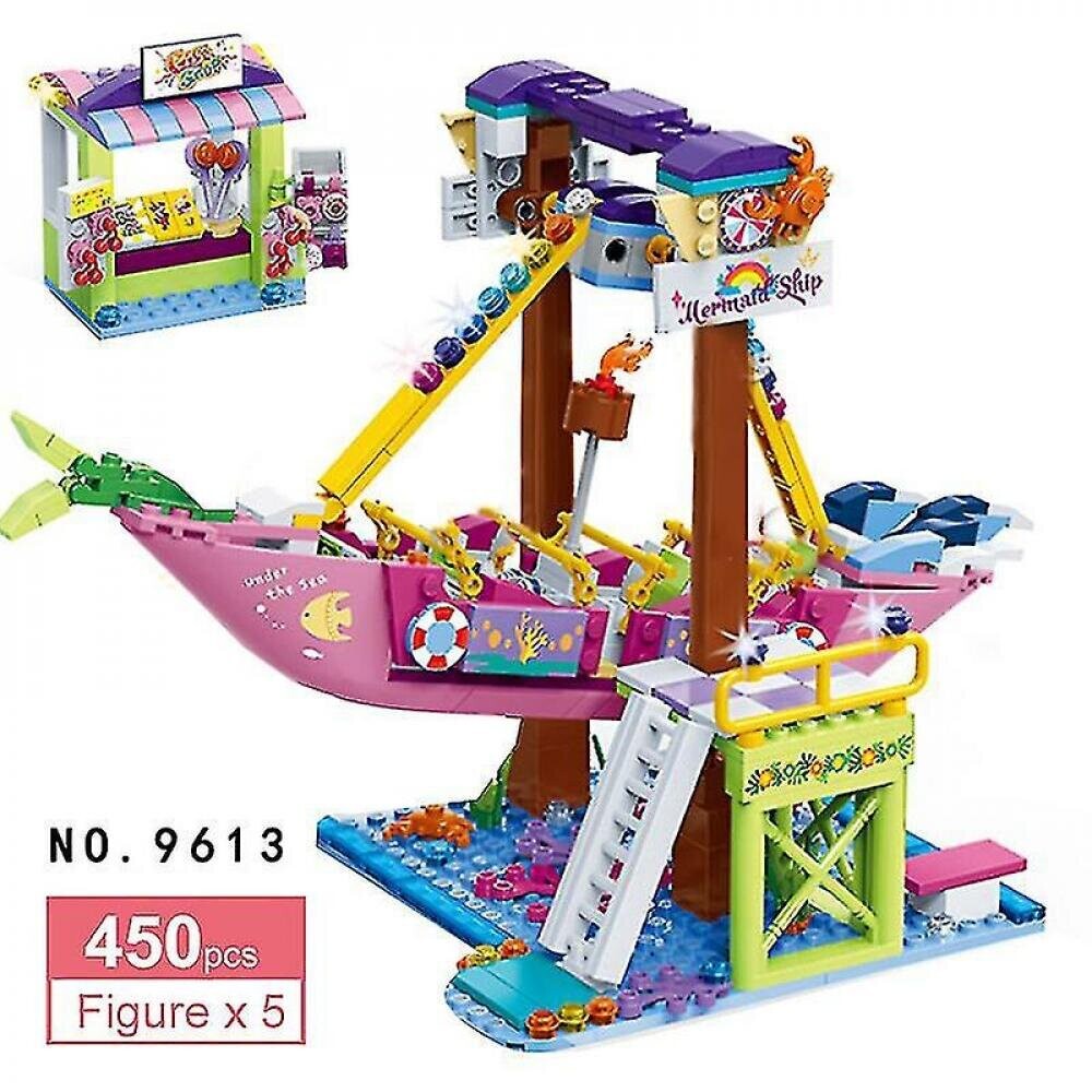 Friends Amusement Park Building Blocks Ferris Wheel Carousel Pirate ...