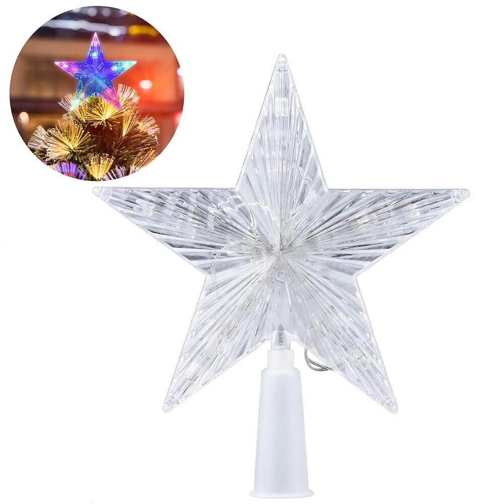 Christmas Tree Star Multicolored Christmas Tree Topper Poinsettia Tree ...