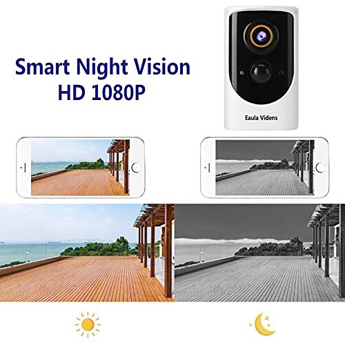 Outdoor indoor Wireless Security CCTV Camera, Rechargeable Battery ...