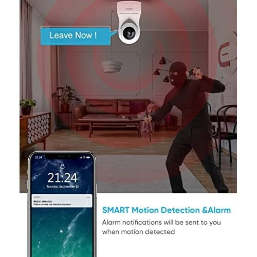 Home Security Cameras 360 Rotational Pan/Tilt House Cameras for Home ...