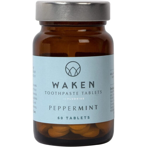 Waken, 60 Tablets, Waterless Toothpaste Tablets Peppermint, Fresh ...