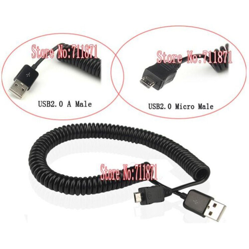 Car use Helical spring telescopic Micro USB line Wire Tablet Mobile p ...