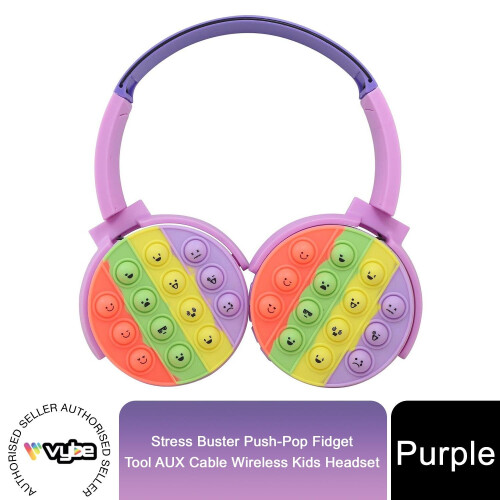 (Purple) Vybe Stress Buster PushPop Fidget Wireless Headset on OnBuy