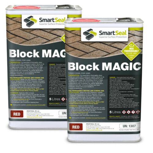 (Red, 2 x 5 Litres) Smartseal Block Magic - Re-Colouring Block Paving ...