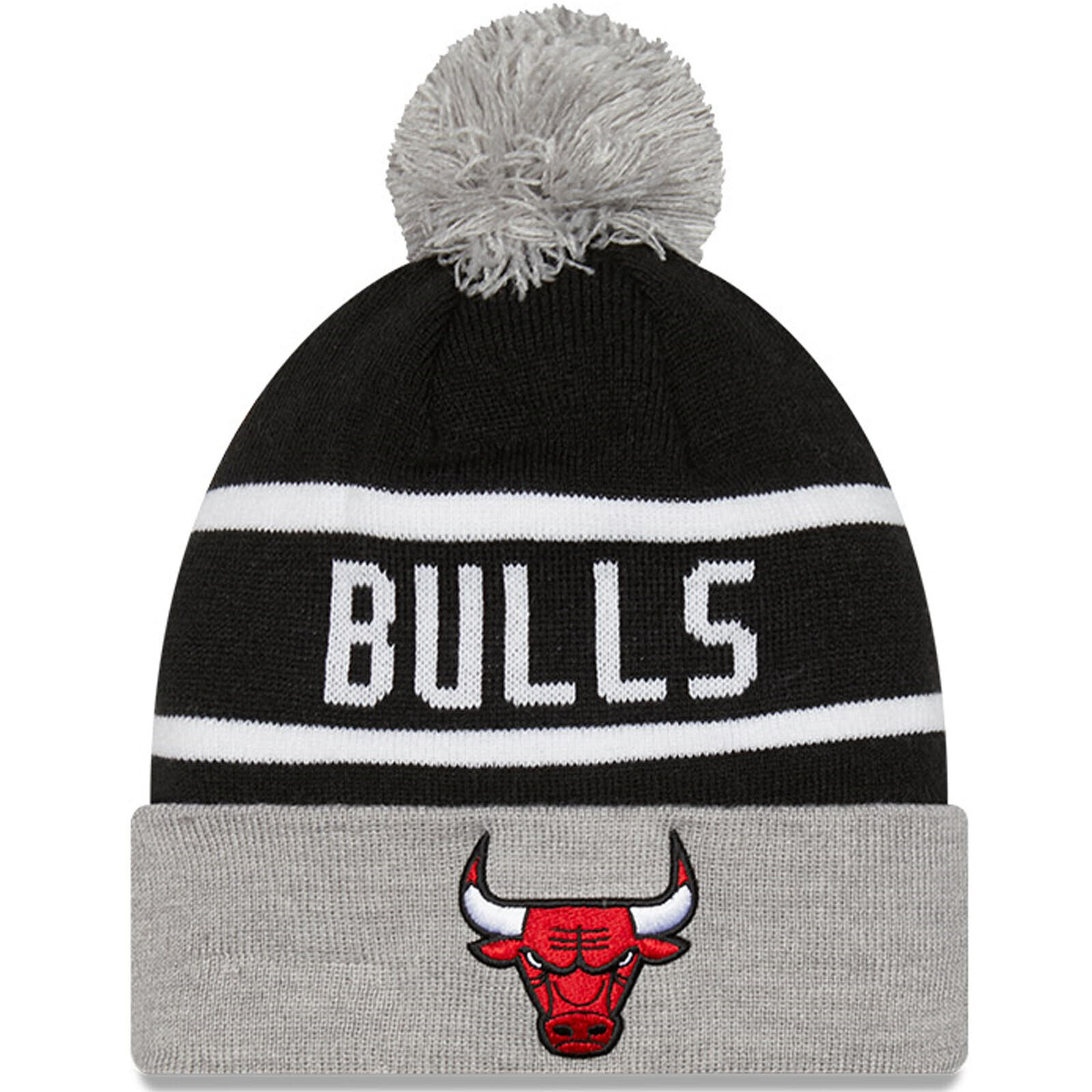 New Era Mens Chicago Bulls NBA Cuffed Sideline Beanie Bobble Hat ...