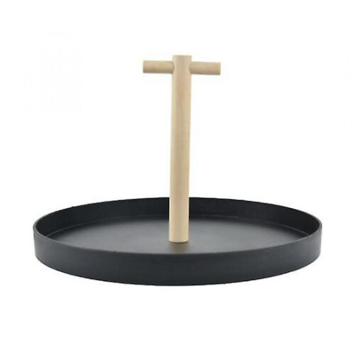 Nordic Plastic Black Storage Round Tray Small Kitchen Food Coffee Trays ...