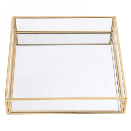 Vintage Gold Rim Square Tray Cake Tray Transparent Glass|storage Trays ...