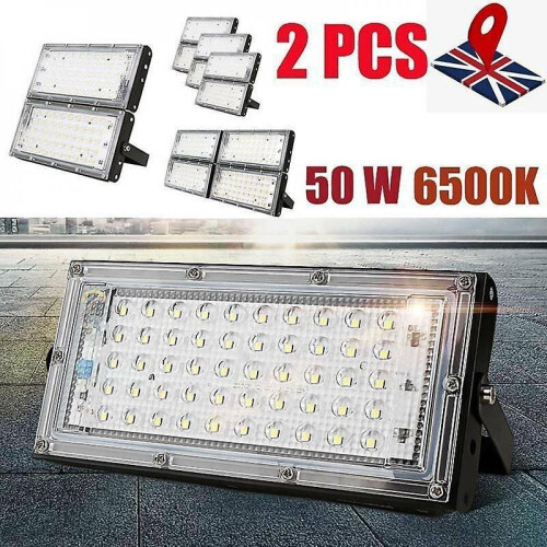 (rgb) 2x 240v 50w Led Flood Light Ip65 Garden Outdoor Security ...