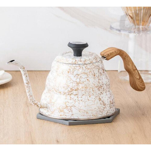 500ml Coffee Pot Wood Grain Anti Scalding Handle Kettle Gooseneck ...