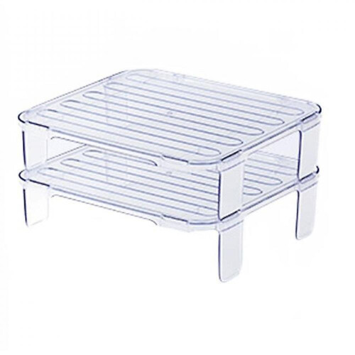 2pcs Refrigerator Organizer Rack Stackable Layered Dishes Bowl Shelf ...