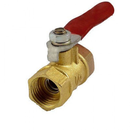 Red Lever Handle Full Port 12mm Female Thread Ball Valve Pair for Air ...