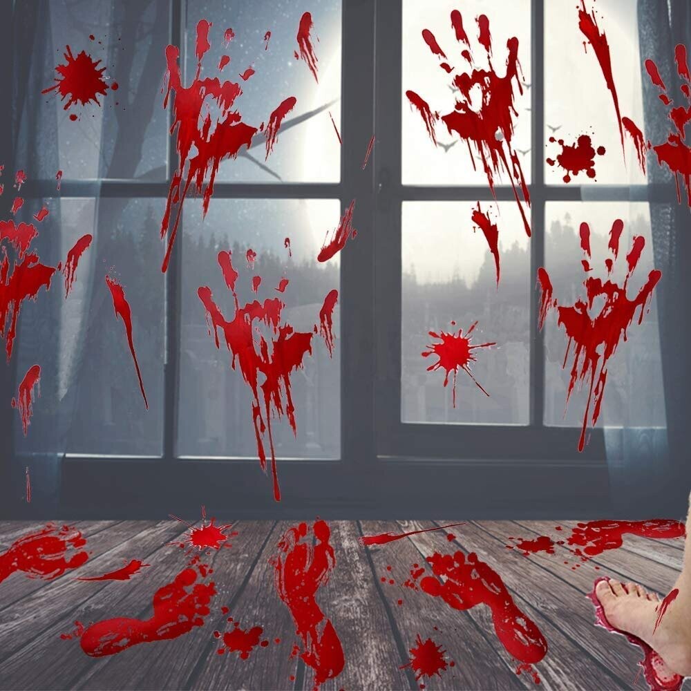 Time to Sparkle Halloween Stickers Blood Handprints New Horror ...