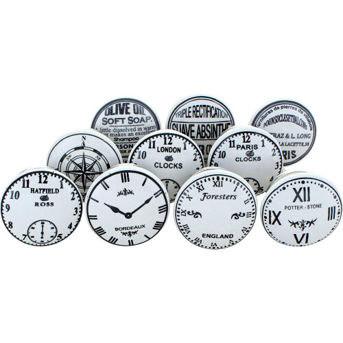 G Decor The Time Clock Assorted Designs Ceramic Door Knobs, Vintage ...