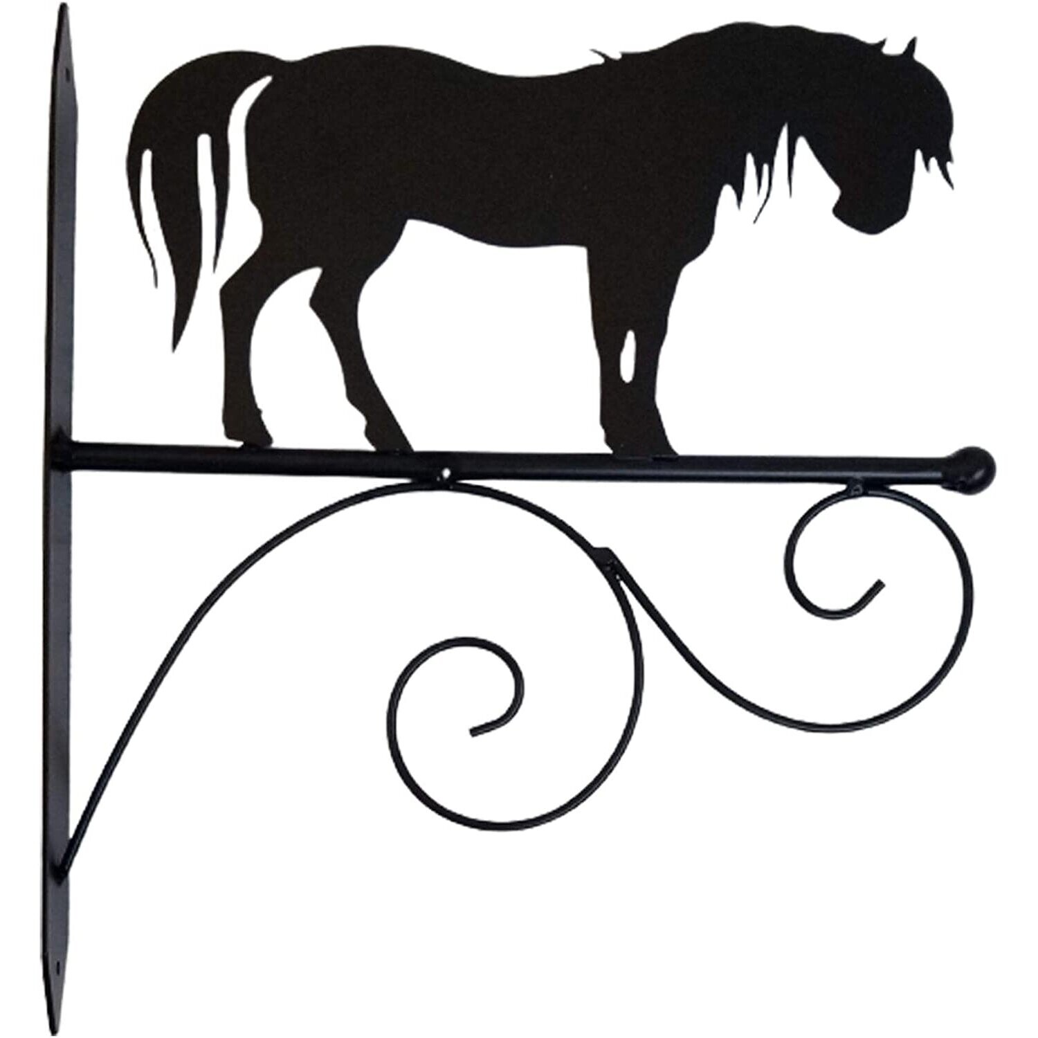 SK Horse Wall Bracket - Metal Hanging Bracket Black Silhouette Animal ...