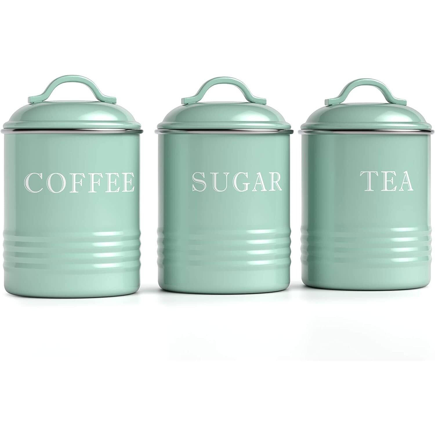 Barnyard Designs Airtight Kitchen Canister Decorations with Lids, Mint ...