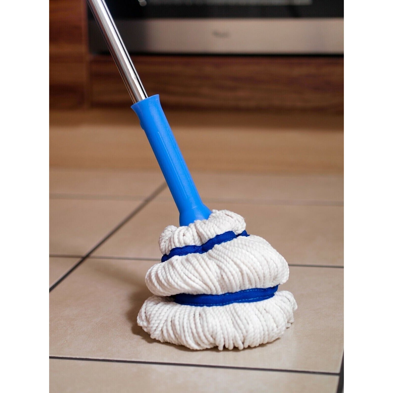 Extendable Twist Mop Microfibre Cotton Mop Head Adjustable Handle Self ...