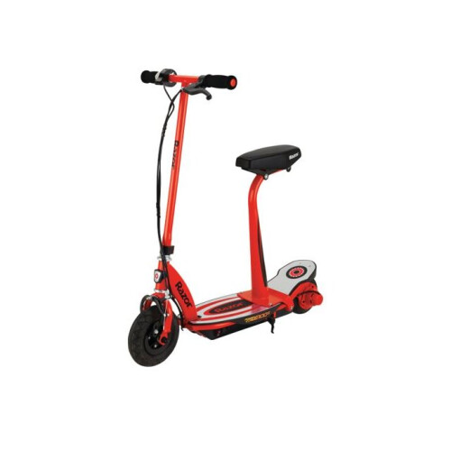 Razor Power Core E100s 24 Volt Scooter - Red, Operated Front Caliper Brake, Pneumatic Front Tyre ...