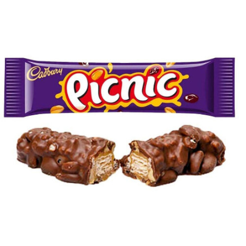 Cadbury Picnic 36x 48g Full Box – Vegetarian Milk Chocolate Bars with ...