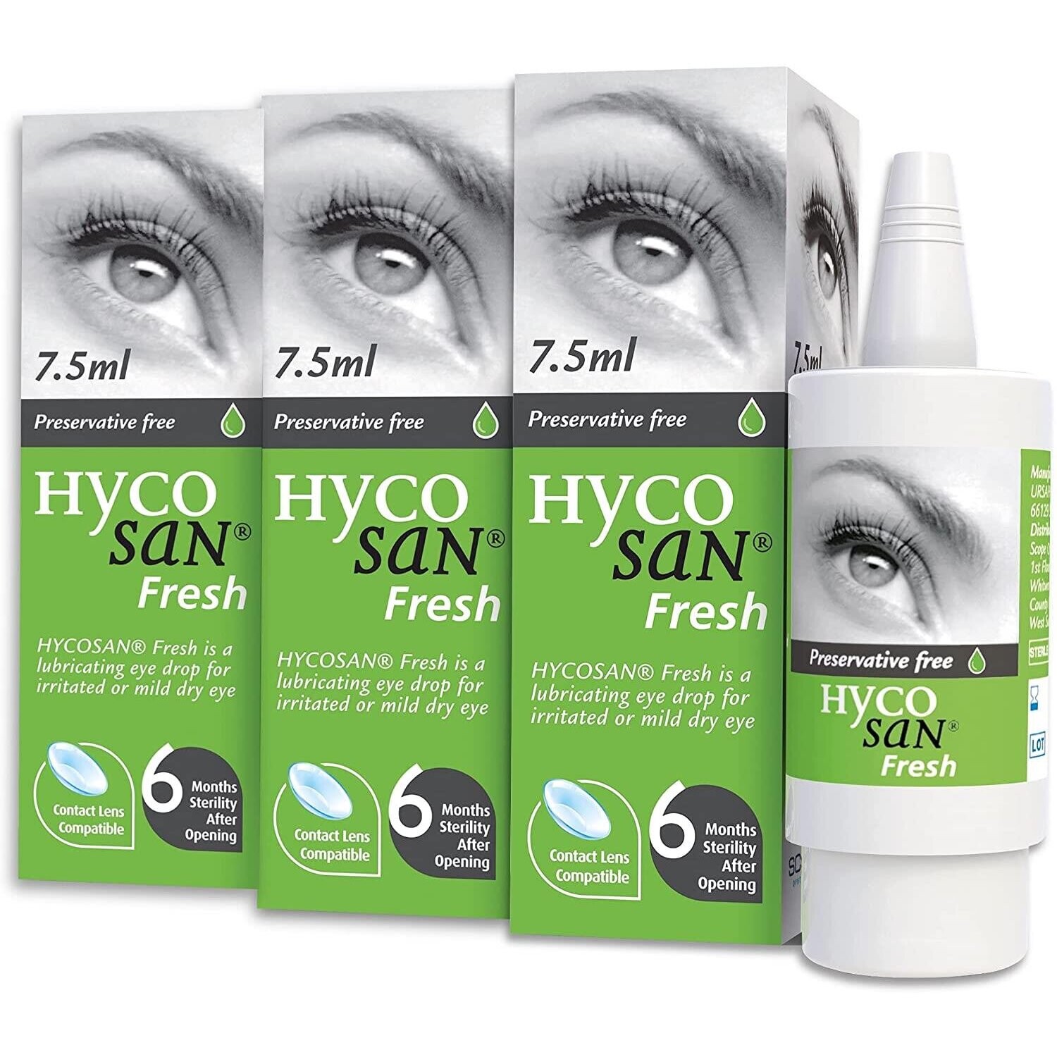 Hycosan Fresh Eye Care Drops (Light Green) 7.5ml x 3 on OnBuy