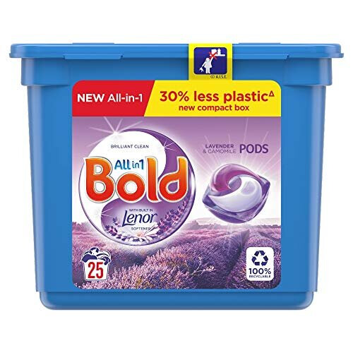 Bold All-in-1 Pods Washing Liquid Capsules Lavender & Camomile, 25 ...