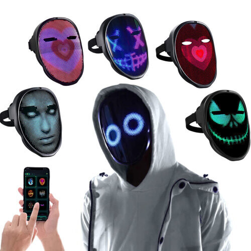Bluetooth-compatible Halloween Mask LED Masks Party Christmas Mask on OnBuy