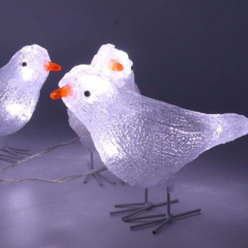 5pc Acrylic Birds With Cool White LED Lights on OnBuy