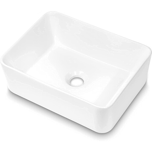 Cloakroom Bathroom Basin Sink Hand Wash Ceramic Counter Top White ...