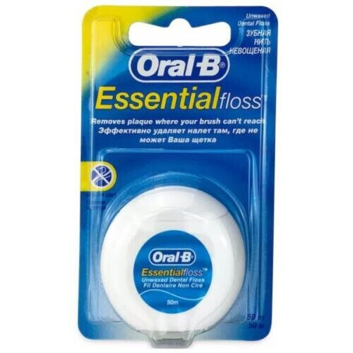 Oral-B Essentialfloss dental floss unwaxed, 50 m on OnBuy