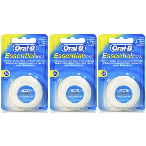 Oral B Essential Dental Floss Unwaxed 50m X3 On Onbuy