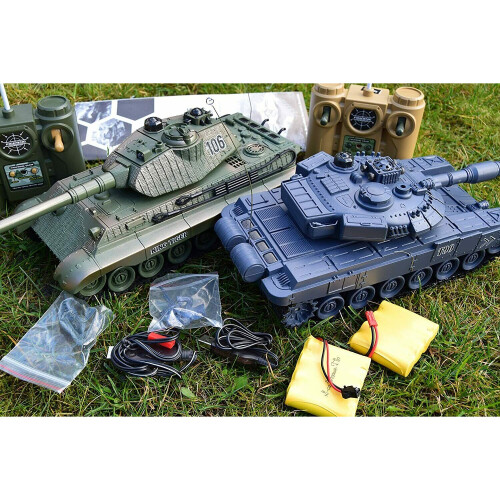 Large Interactive German RC Twin Battle Tank Radio Remote Control Tank ...