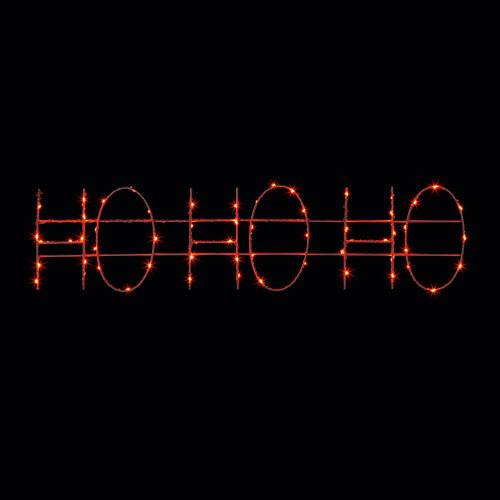 80cm Outdoor HO HO HO Flashing LED Light Up Christmas Silhouette Motif ...