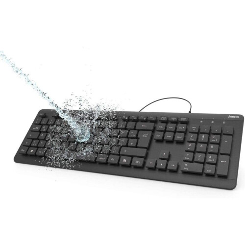 Hama Washable keyboard (waterproof hygiene keyboard certified according ...