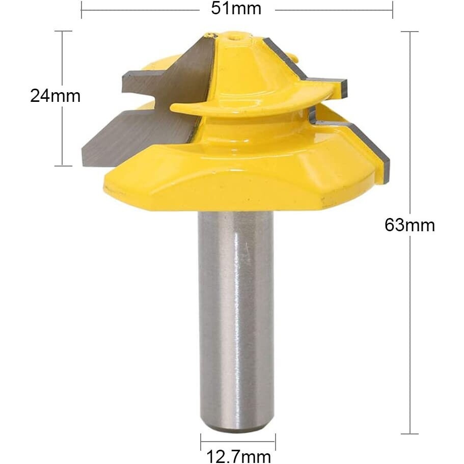 Lock Miter 45 Degree Joint Router Bits + 2Pcs Tongue and Groove Set [1/ ...