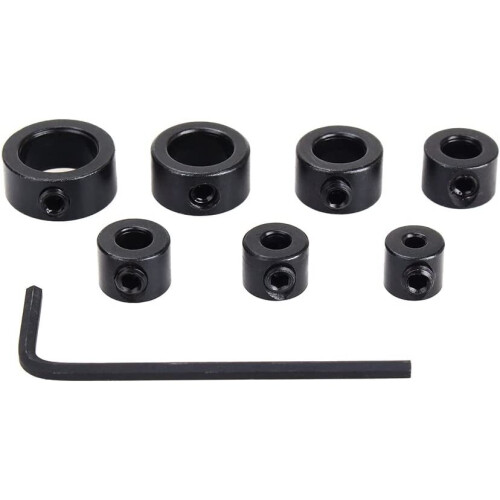 Drill Bit Set - 8pcs Drill Depth Stop Drill Bit Collars Ring Positioner ...