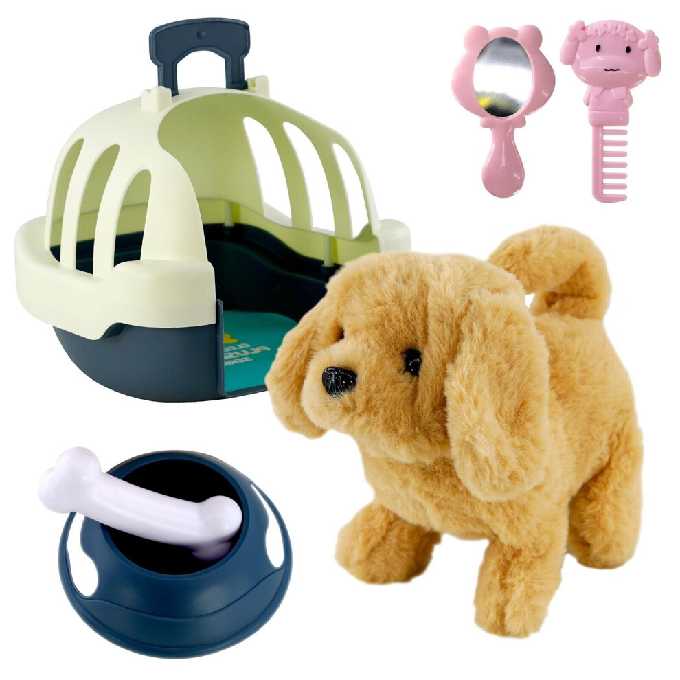 THE MAGIC TOY SHOP Electronic Plush Pet Carrier Set Battery Operated Walks Barks Dog Care Roleplay on OnBuy