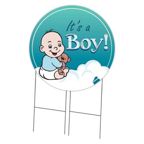SignMission C-36-CIR-DS-WS- Its a Boy 36 in. Double Sided Corrugated ...