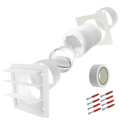 Universal Tumble Dryer Vent Kit Non Return Flap Exterior Wall Venting ...