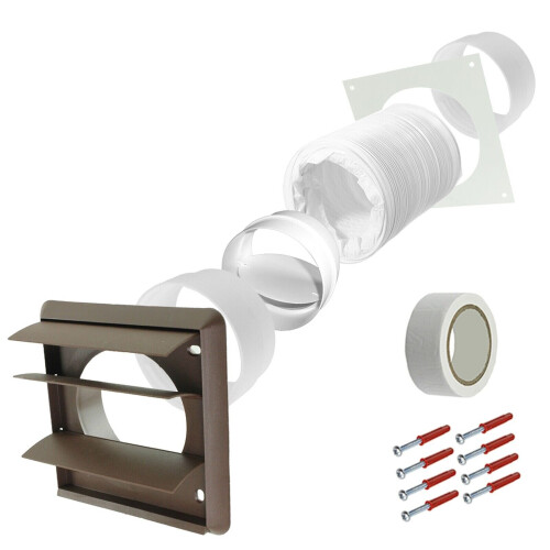 Universal Tumble Dryer Vent Kit Non Return Flap Exterior Wall Venting ...
