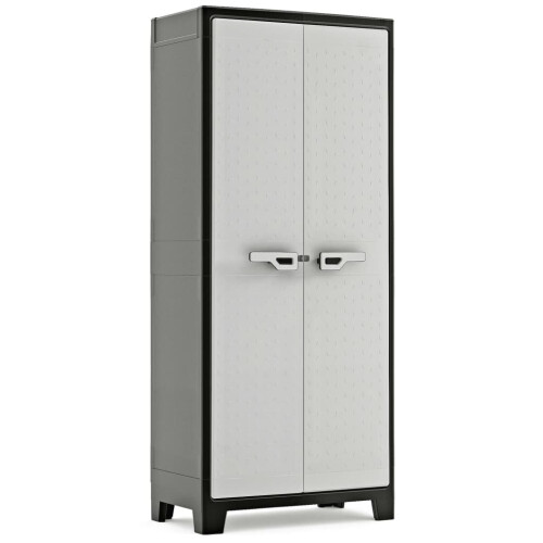 Keter Storage Cabinet with Shelves Black and Grey 182 cm Cupboard ...