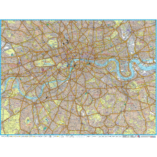 A-Z London Master Plan - Centre - 40" x 30.25" Paper Wall Map on OnBuy