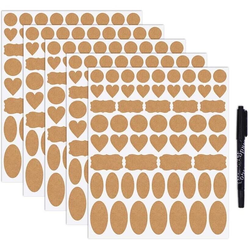Kraft Paper Labels Stickers Sealing Stickers Assorted Size and Shapes ...